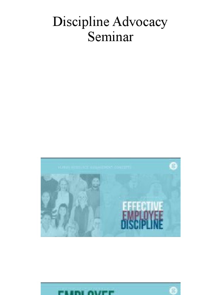 Discipline Advocacy Seminar | PDF