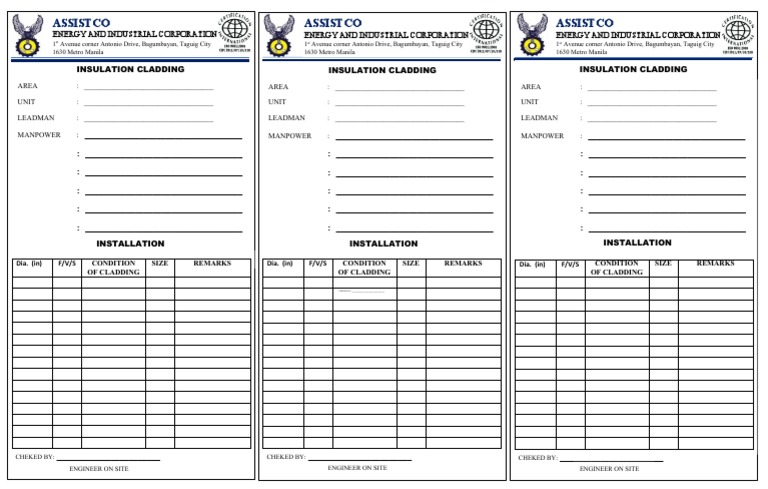 Monitoring Sheet Installation | PDF