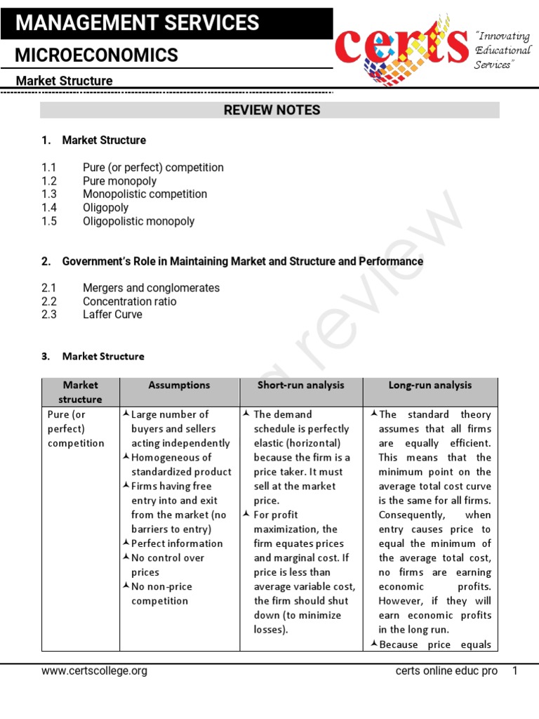 Market Structure Pdf Oligopoly Monopoly