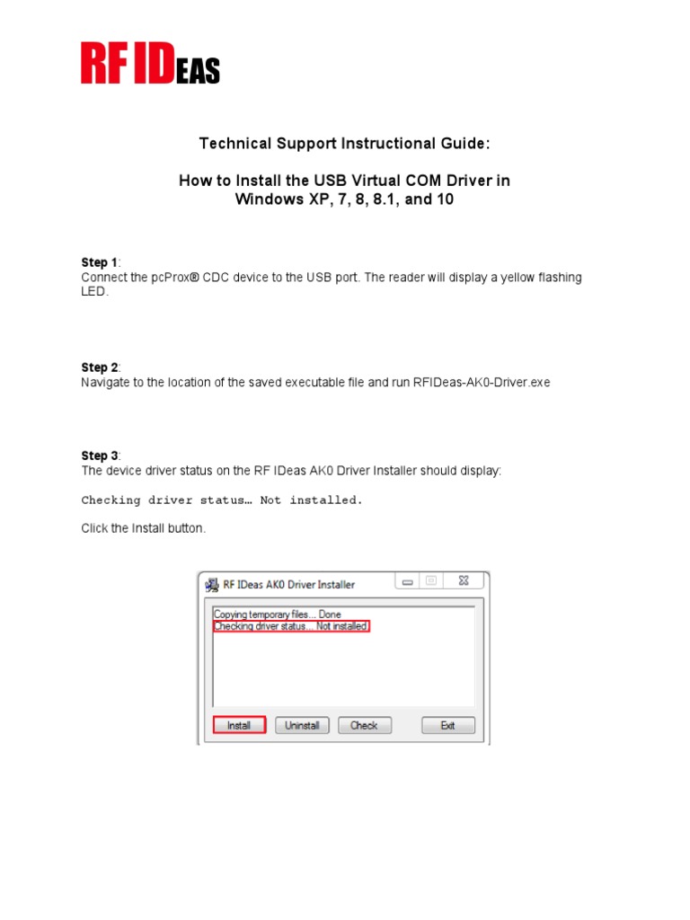 TechSupportGuide-USB Virtual COM Driver-Installation | PDF