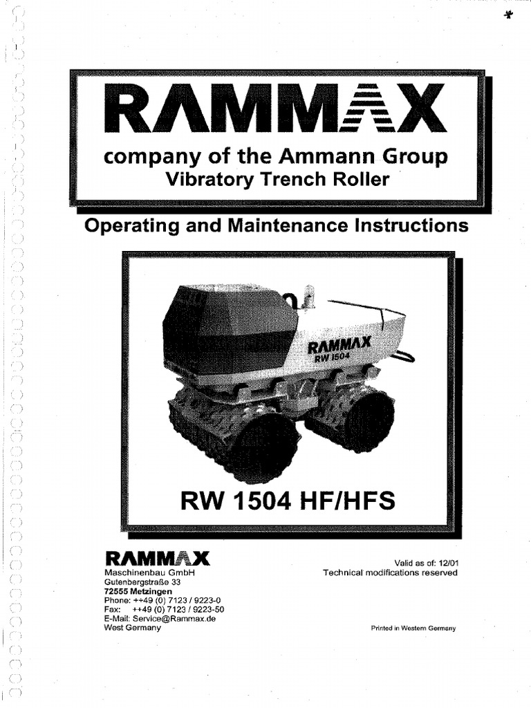 Rammax 1504 TRR Operators Manual | PDF