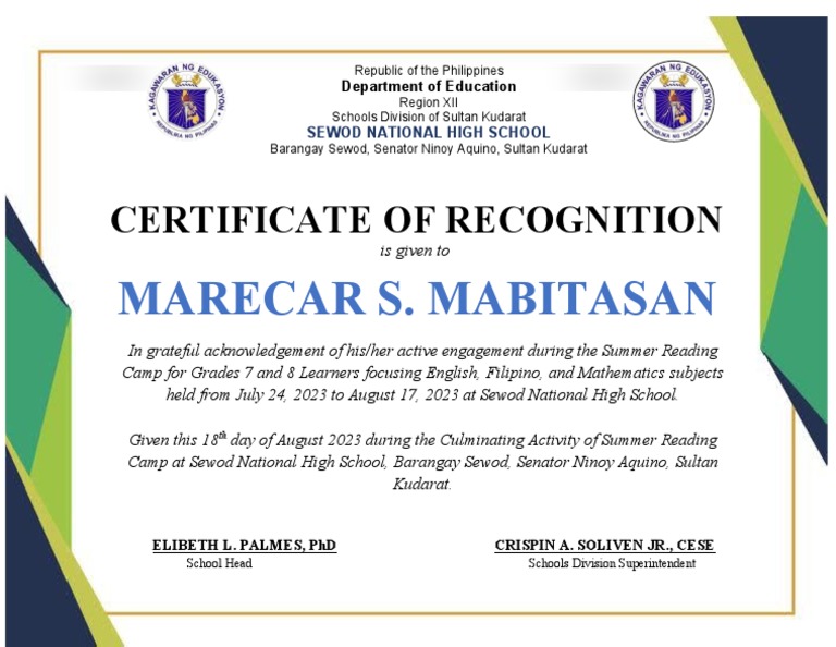 NLC Teacher's Certificate | PDF