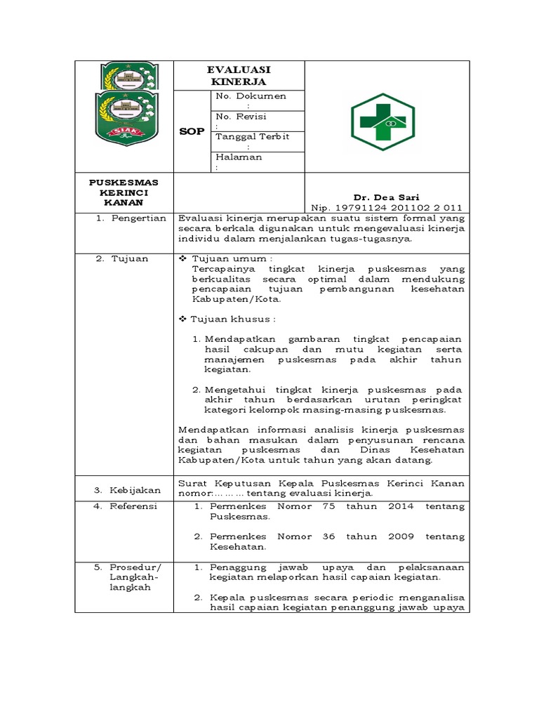 Sop Evaluasi Kinerja New | PDF
