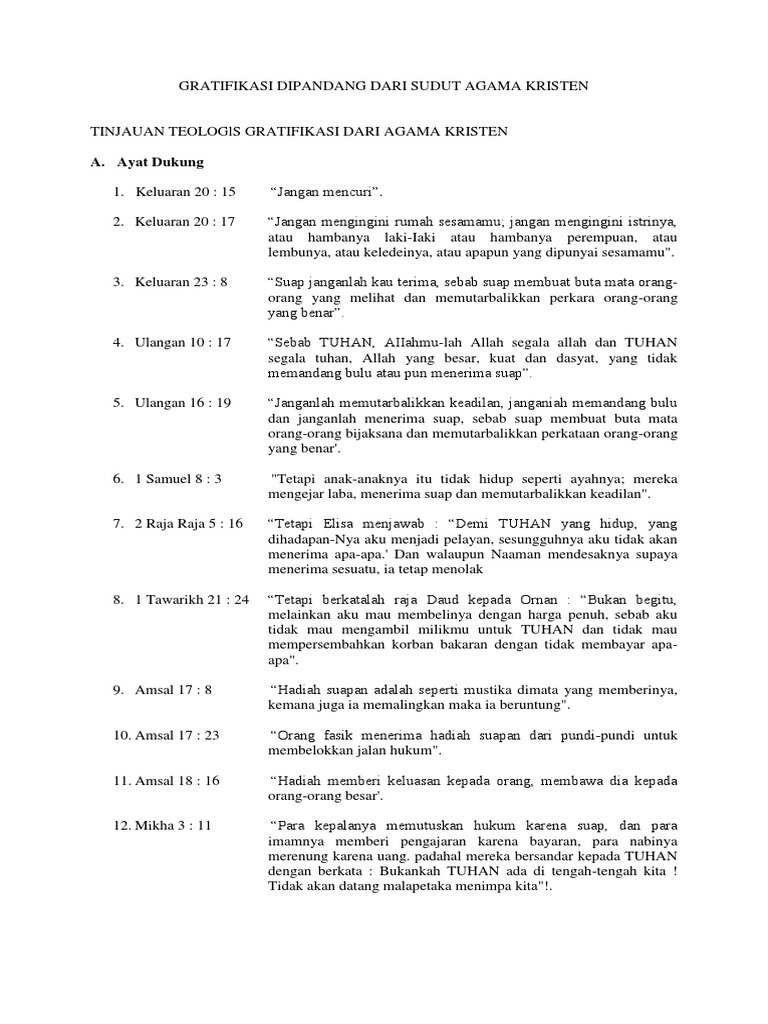 Materi Gratifikasi Dipandang Dari Sudut Agama Kristen | PDF