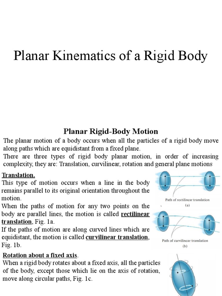 Planar Kinematics of A Rigid Body - 1 | PDF | Rotation Around A Fixed Axis | Acceleration