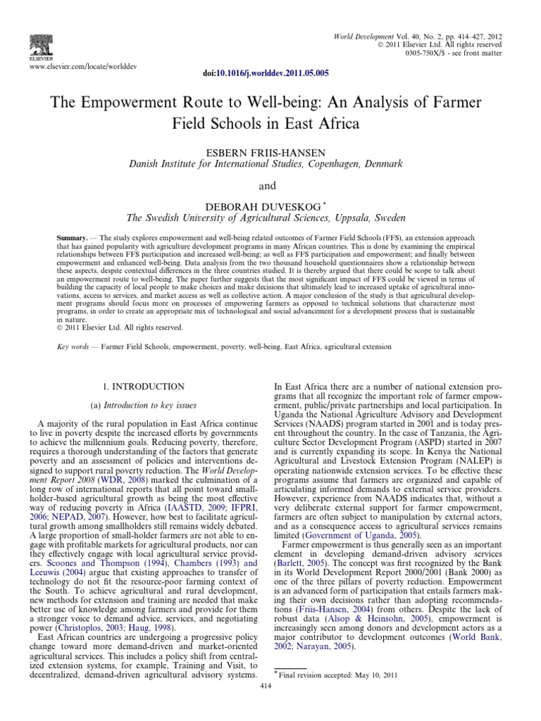 Friis Hansen2012 | PDF | Factor Analysis | Empowerment