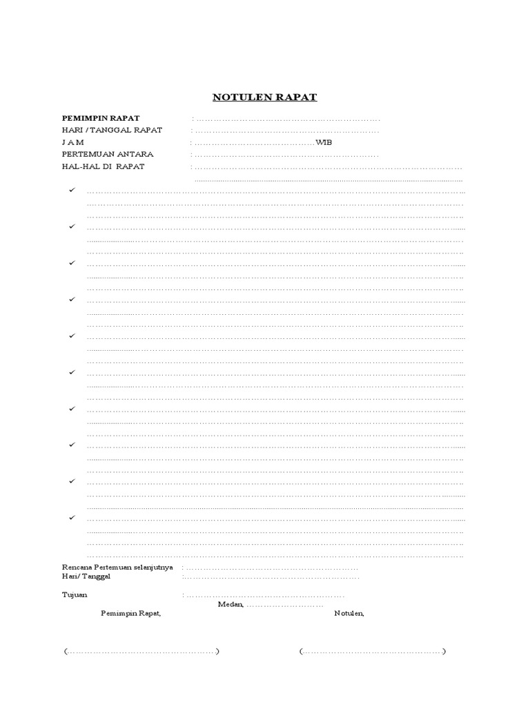 Blanko Notulen Rapat | PDF