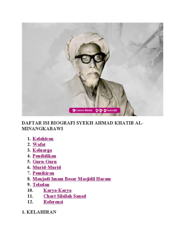 Biografi Syekh Ahmad Khatib Al-Minangkabawi | PDF