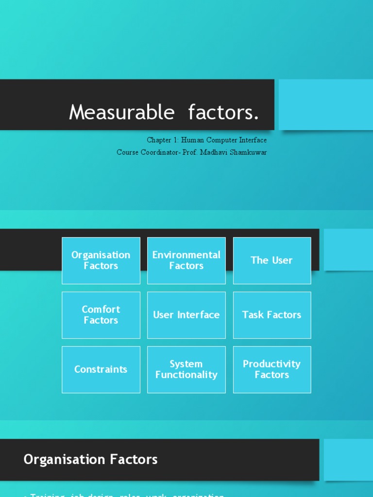 Measurable Human Factors | PDF | Human–Computer Interaction | User ...