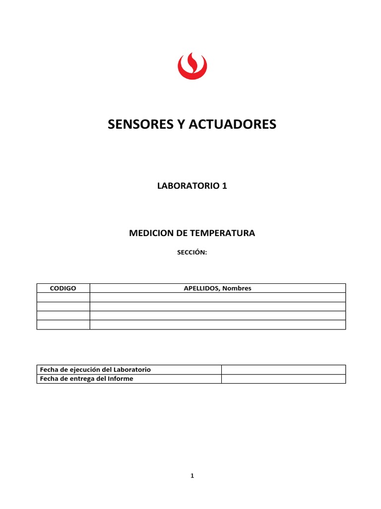 El251 - Guia Laboratorio 1 Sensores y Actuadores 2022-1 | PDF | Resistencia Eléctrica y ...