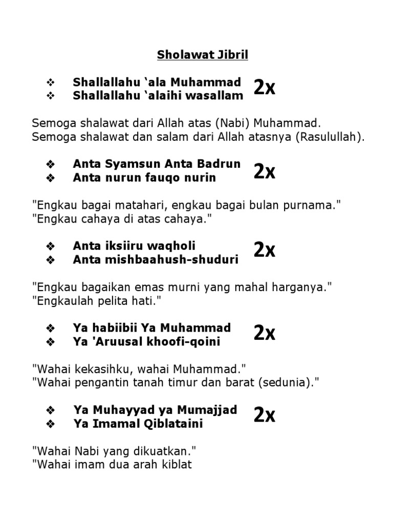 Sholawat Jibril | PDF
