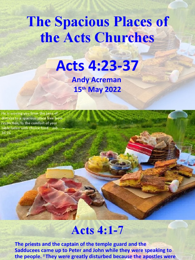 233 - Spacious Places of Acts Churches - ACTS 4 23-37 | PDF