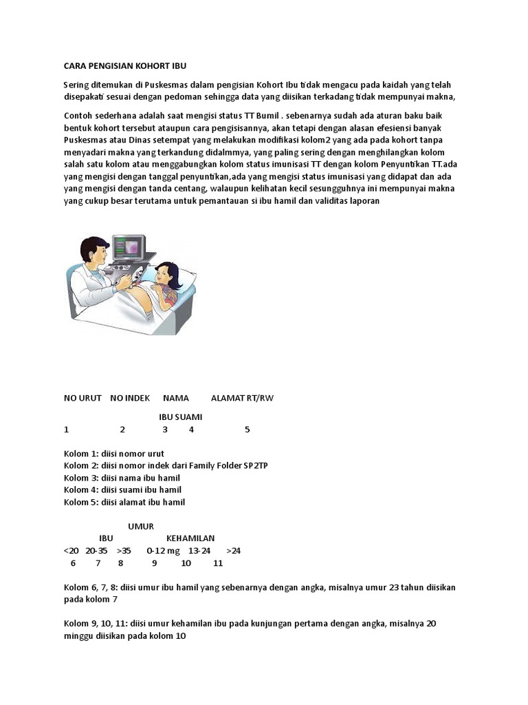 Cara Pengisian Kohort Ibu | PDF