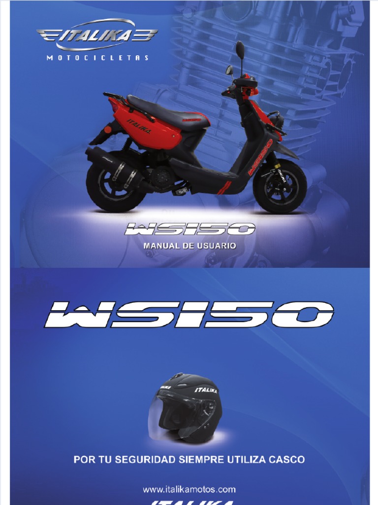 Manual De Usuario Italika Ws150 Pdf Motocicleta Vehículos