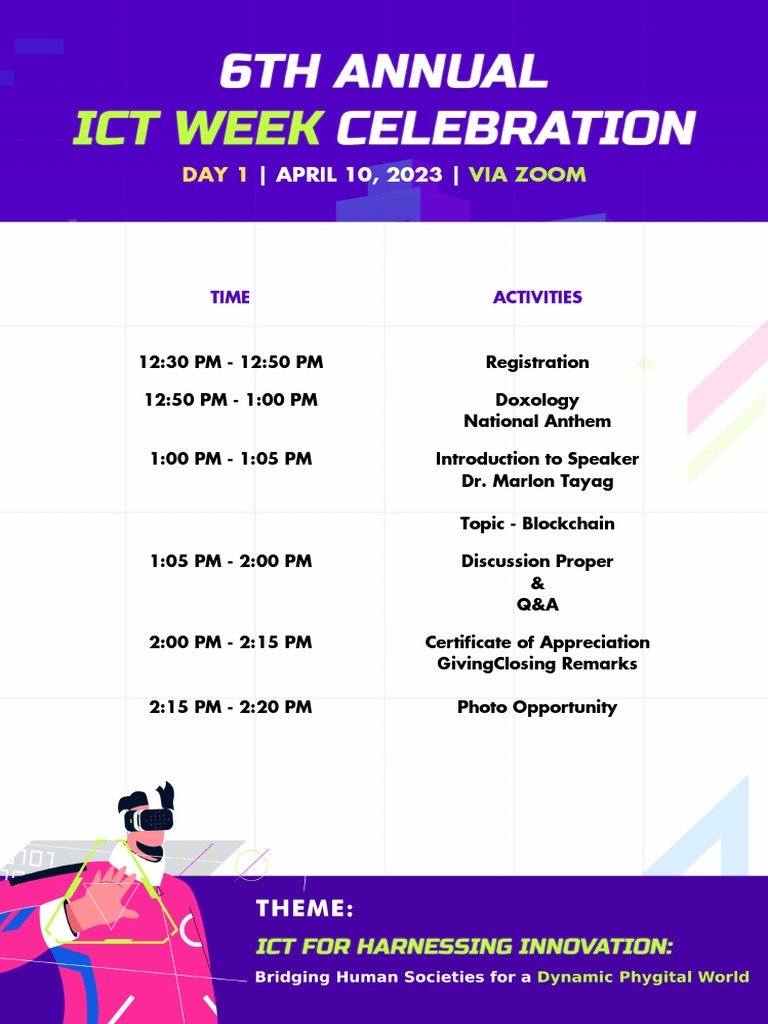 ICT Week Schedule | PDF