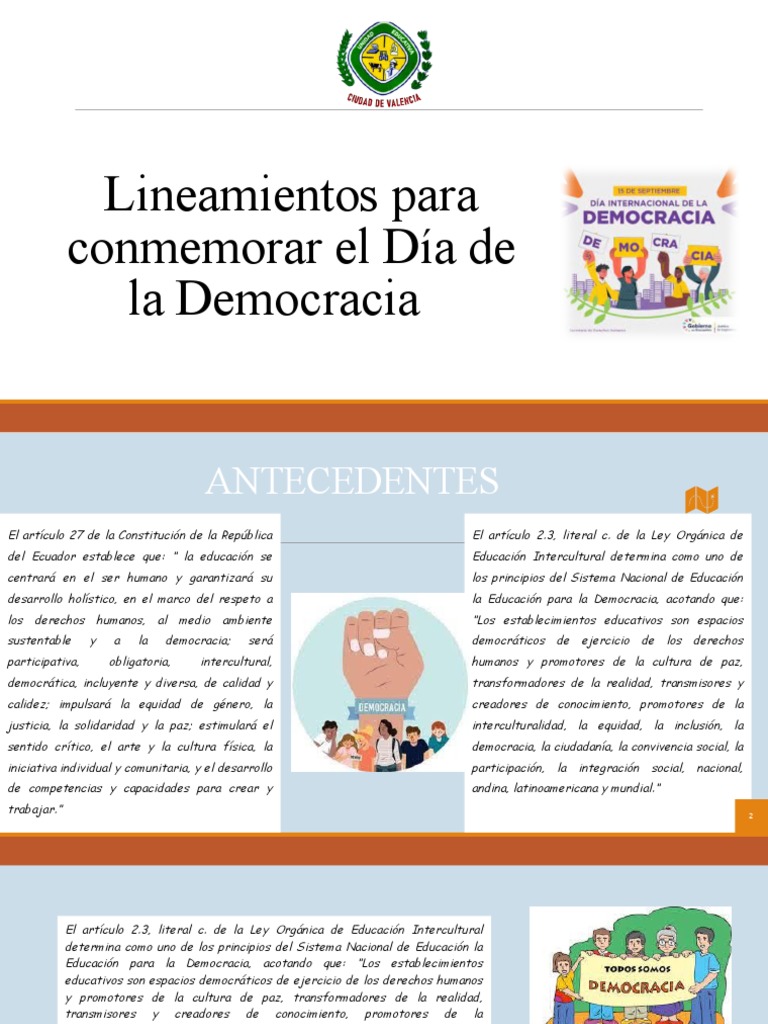 Dia de La Democracia Sem. 11-15-09-2023 | PDF | Democracia | Ideologías ...