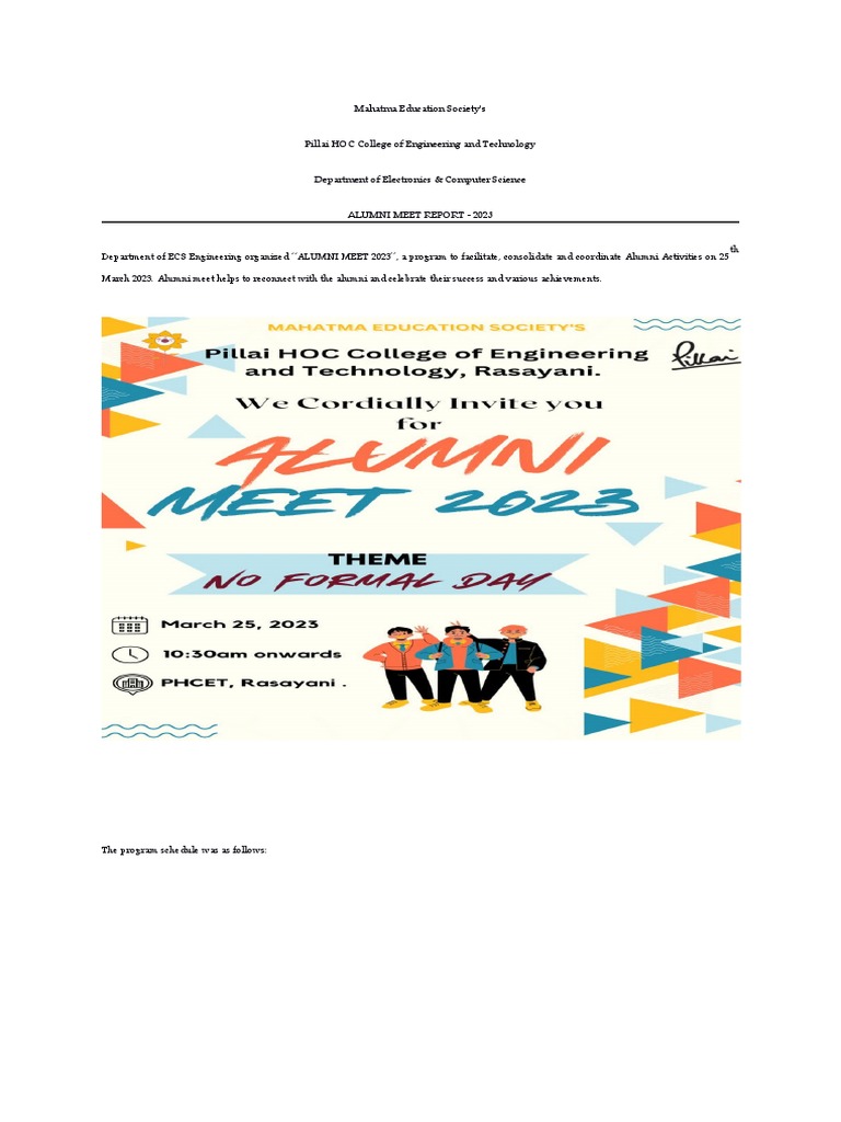 Alumni Meet Report 2023 | PDF