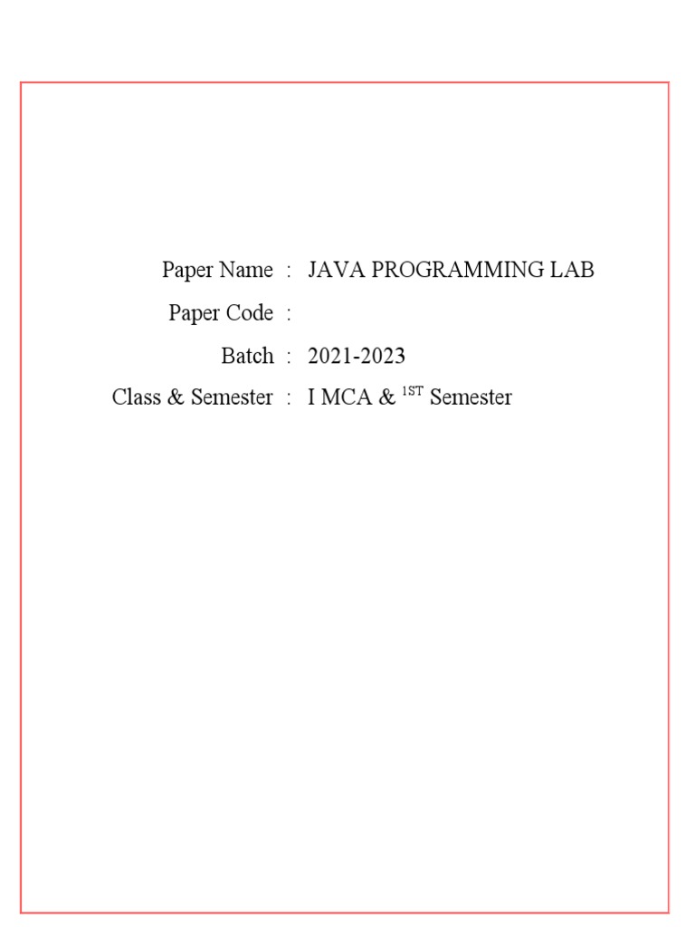 Mca - Java Program Final | PDF | Software | Computer Science