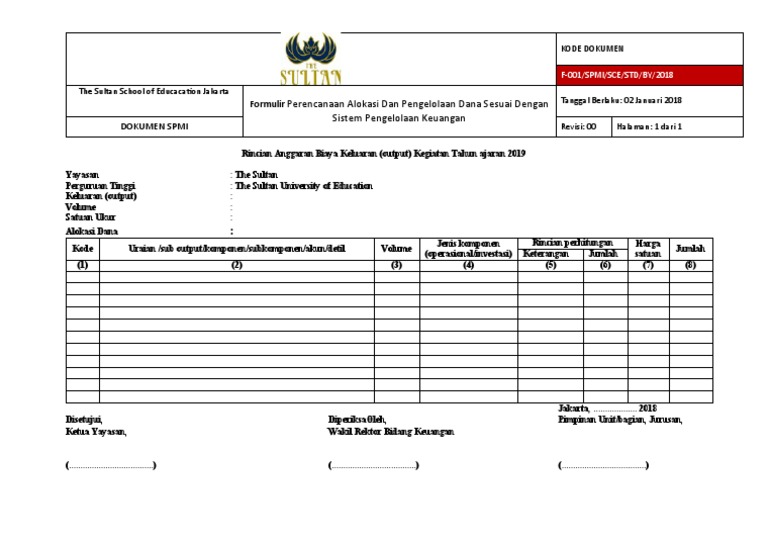 FORMULIR PENGAJUAN DANA | PDF