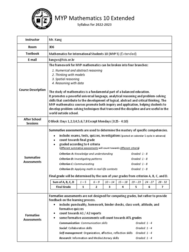 10th Extended (G Block) Syllabus | PDF | Trigonometric Functions ...