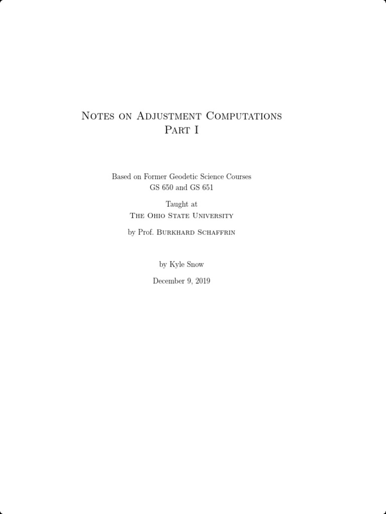 OSU Adjustment Notes Part 1 | PDF | Matrix (Mathematics) | Applied ...