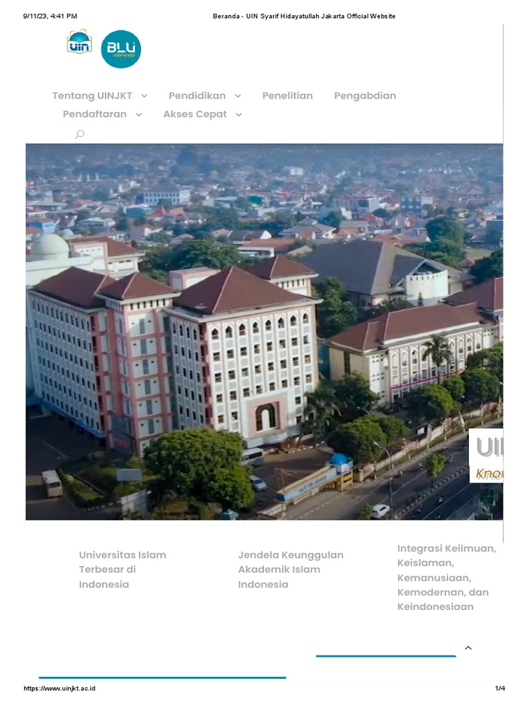 Beranda - UIN Syarif Hidayatullah Jakarta Official Website | PDF