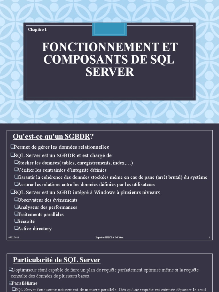 Chap I | PDF | Microsoft SQL Server | Bases de données
