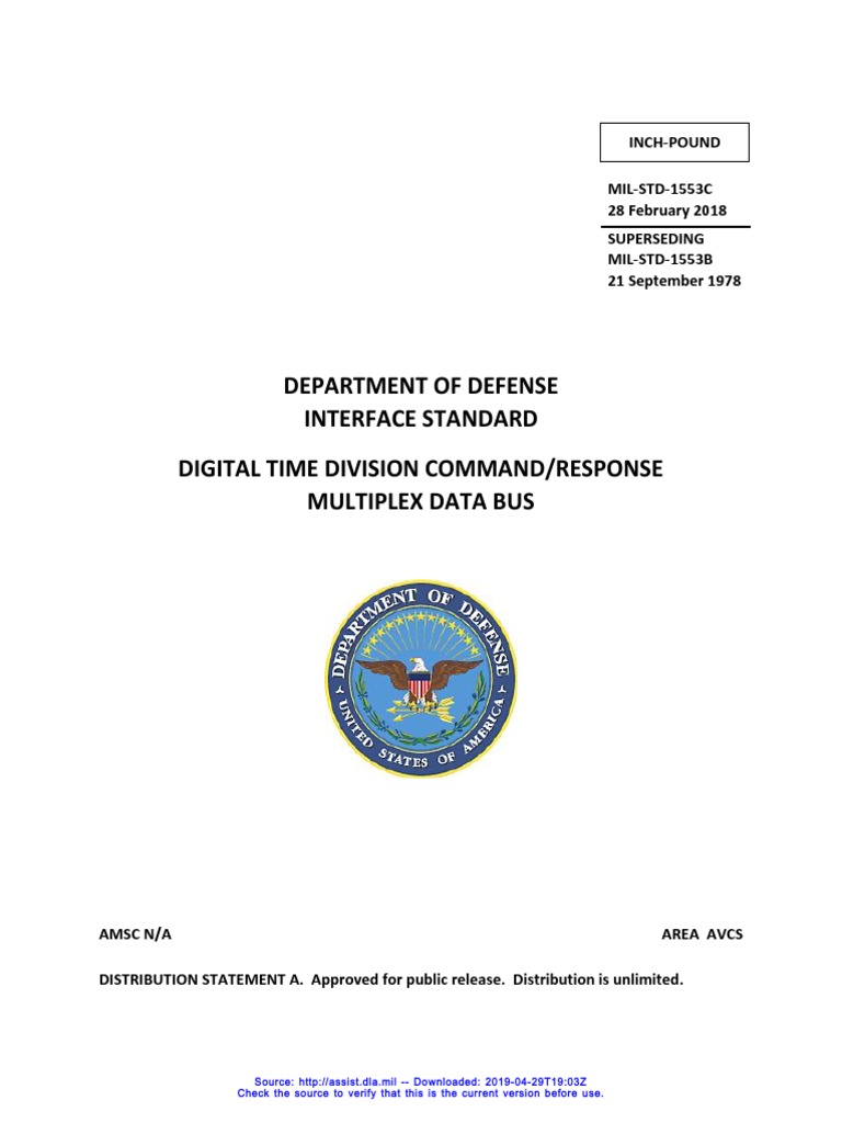 MIL-STD-1553C Digital Data Bus Standard | PDF | Modulation | Information