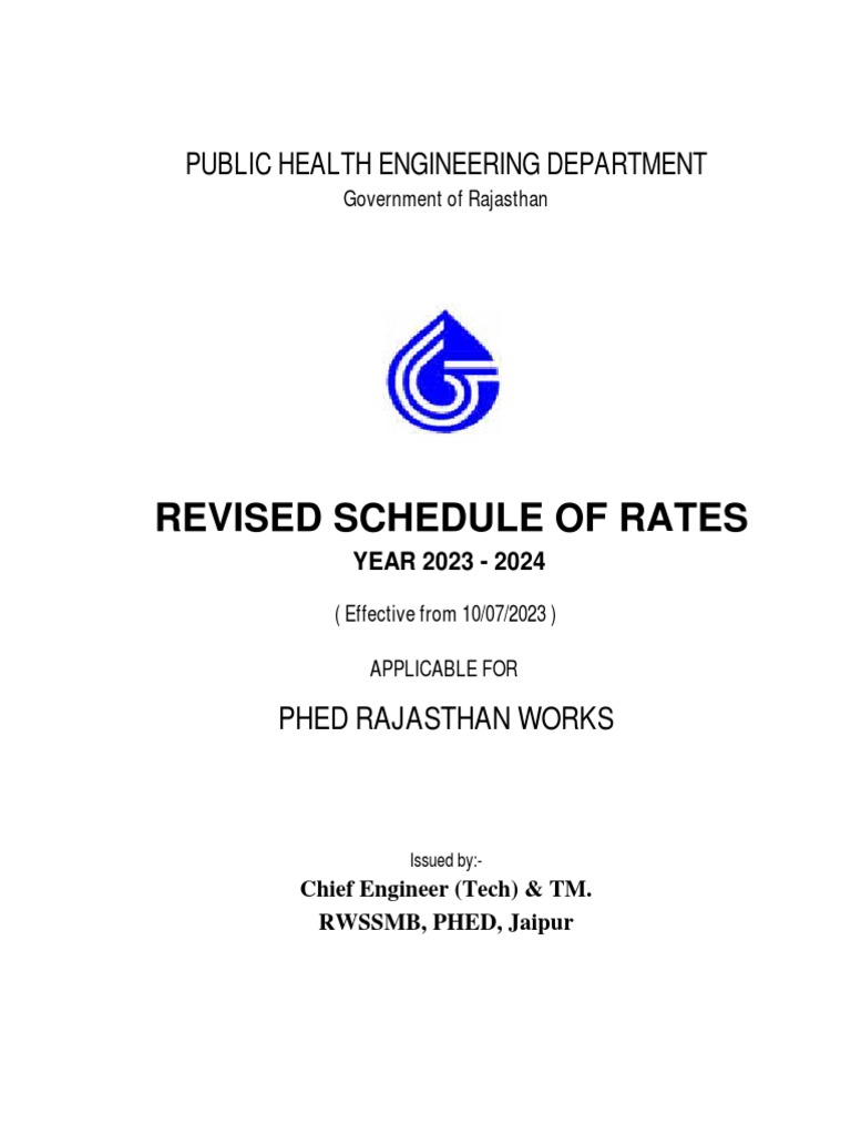 Revised Phed BSR 2023 | PDF | Pipe (Fluid Conveyance) | Materials