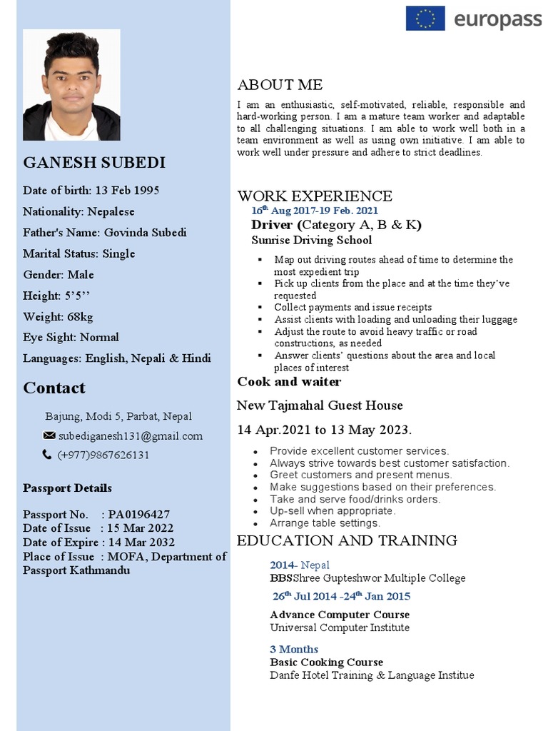 Ganesh Subedi CV New | PDF
