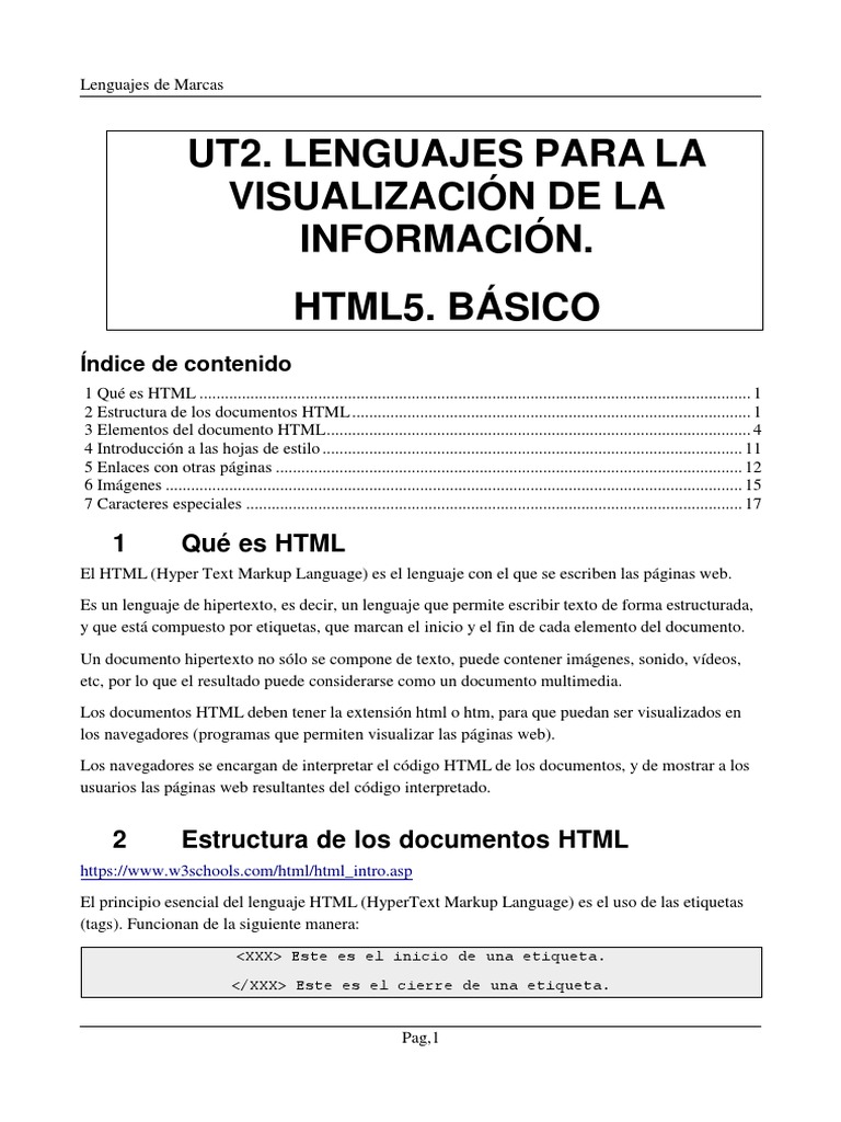 LM UT2 HTML Basico | PDF | HTML | Hipervínculo