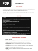 Misión, Visión y Valores de Ford | PDF | Sustentabilidad | Compania de ...