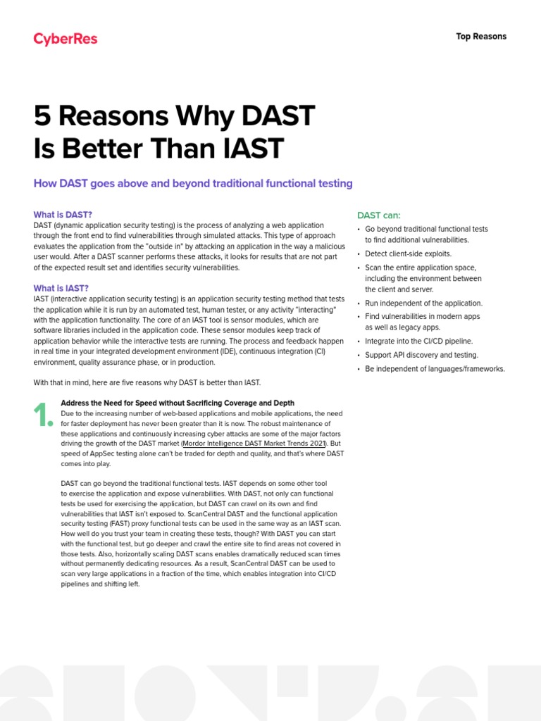 5 Reasons Why Dast Is Better Than Iast TR | PDF | Networking | Internet & Web
