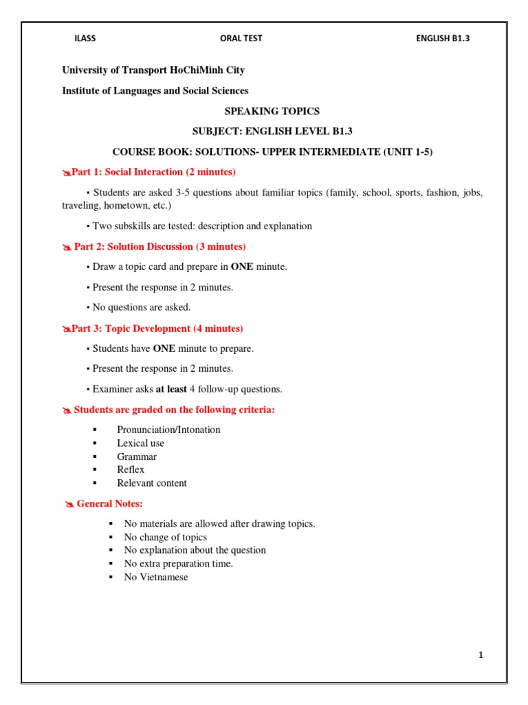 B1.3 - Oral Test - Oct - 2022 | PDF | Cognition | Cognitive Science