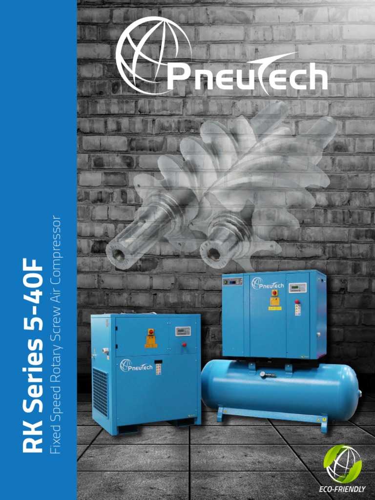 PneuTech RK Fixed Speed Rotary Screw Compressor Brochure | PDF ...