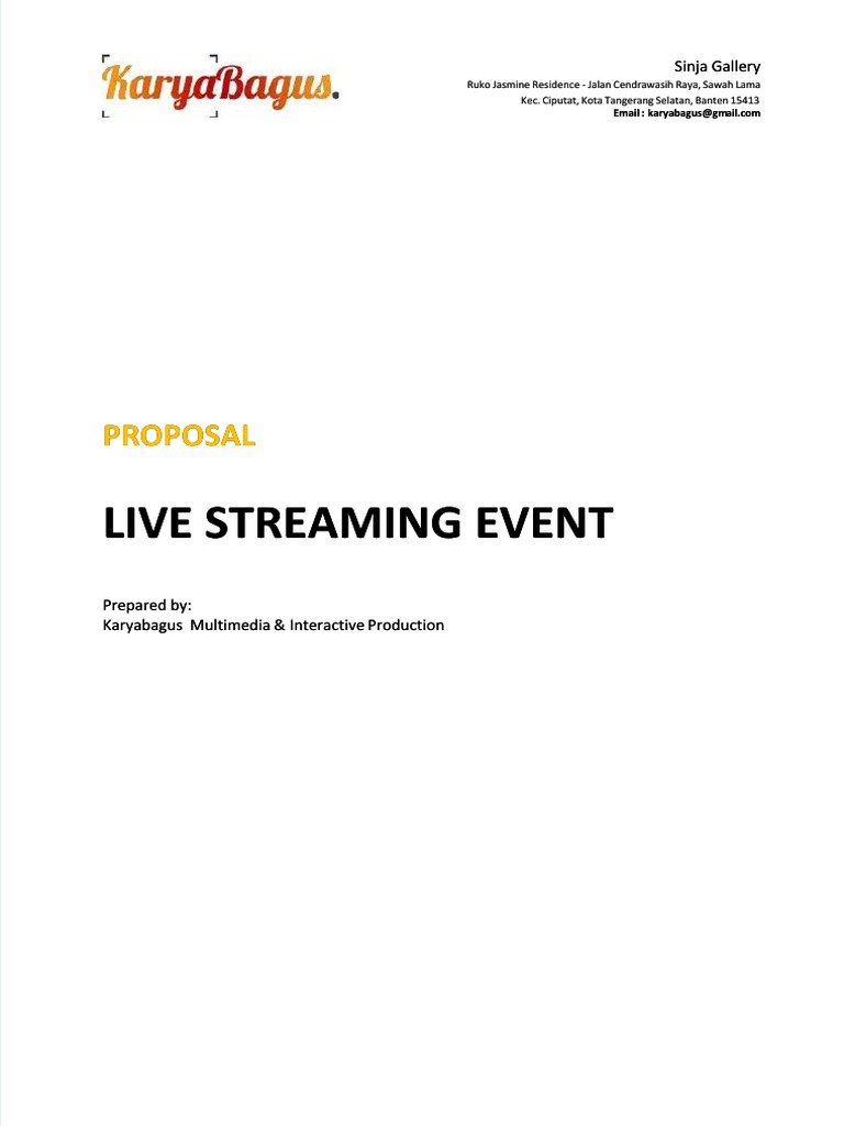 PDF Proposal Live Streaming - Compress | PDF