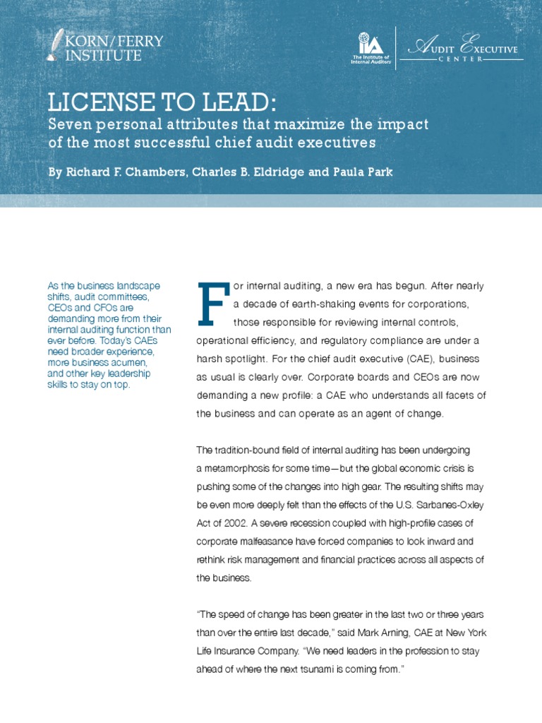 License To Lead - Seven Personal Attributes That Maximize The Impact of ...