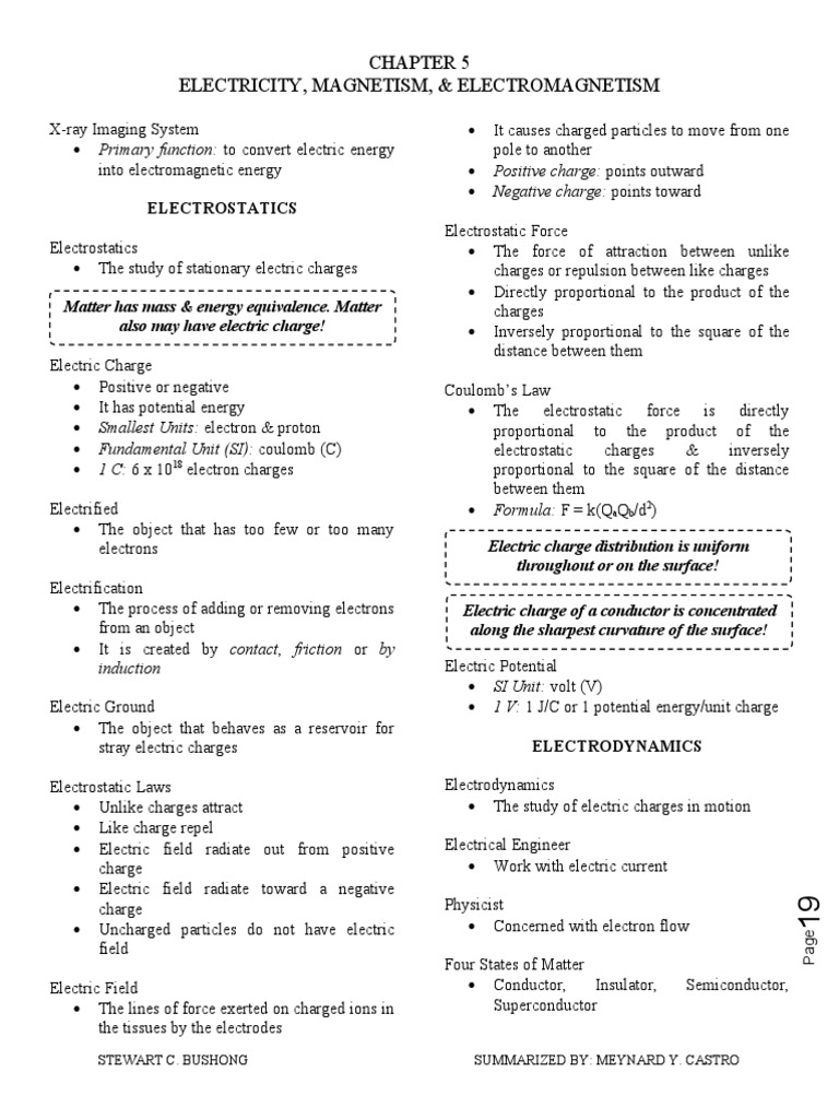 Chapter 5 Electricity, Magnetism, & Electromagnetism | PDF