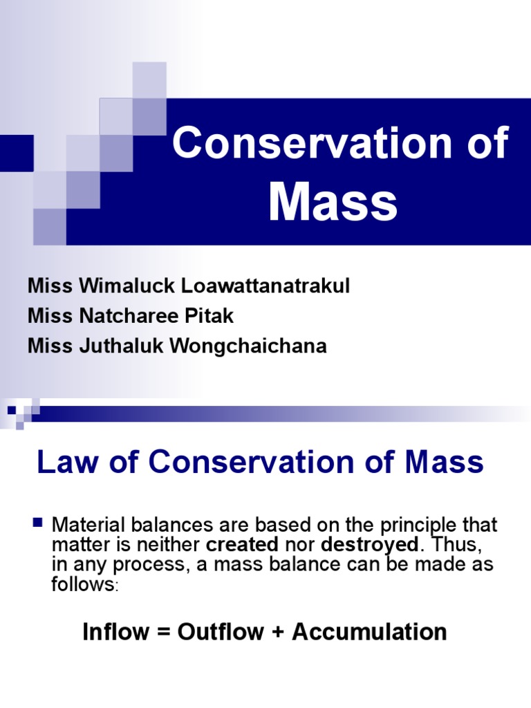Conservation of Mass | PDF