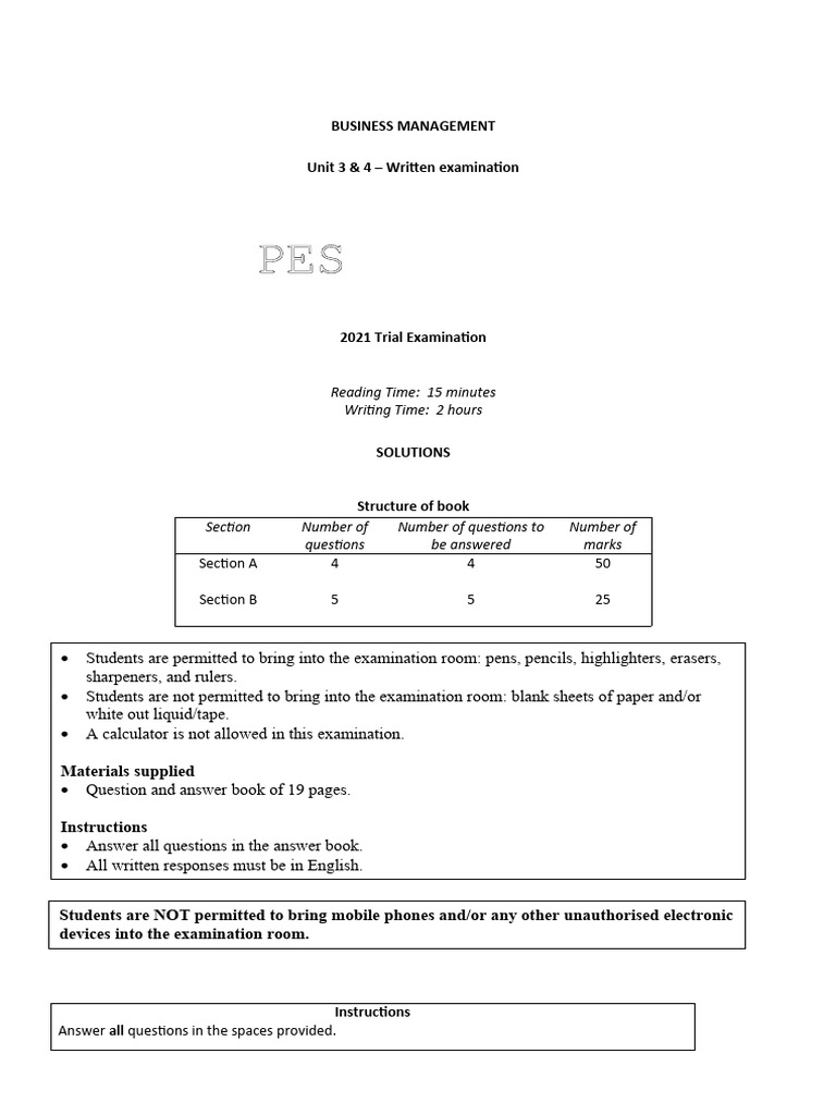 2021 Pes Units 3 4 Solutions | PDF