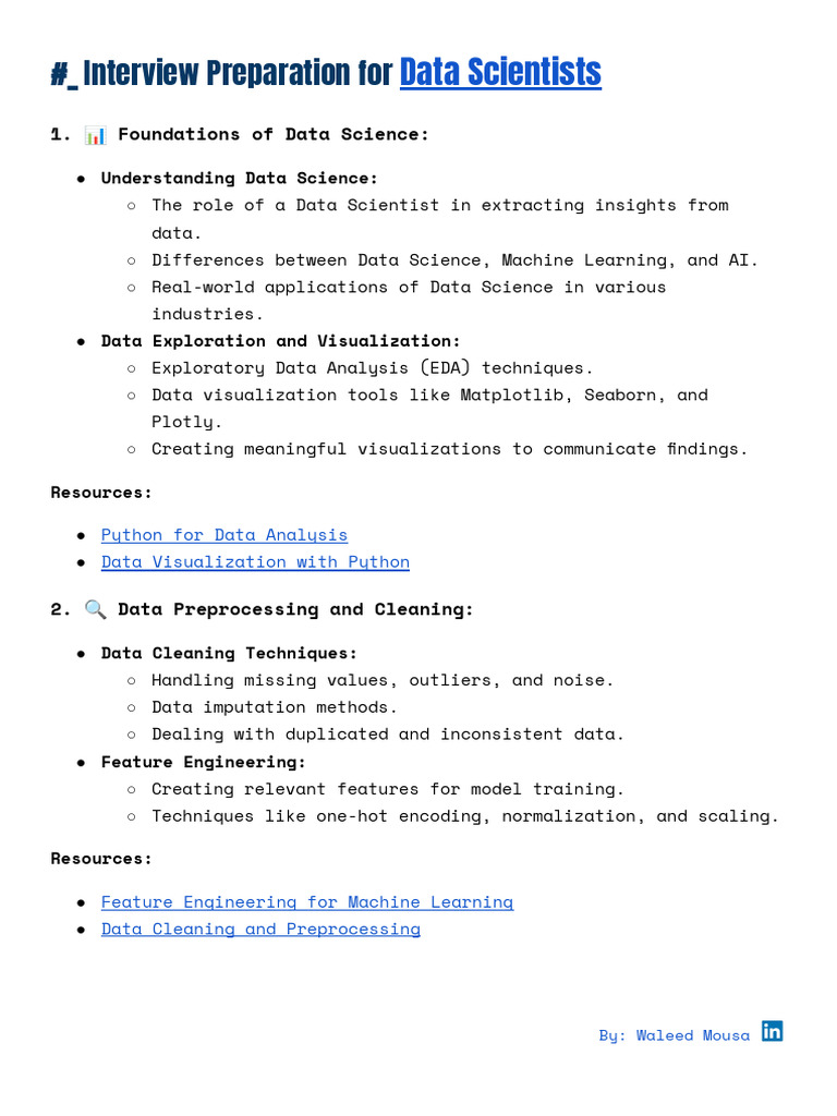Data Scientist Interview Prep Guide | PDF | Machine Learning | Cloud ...
