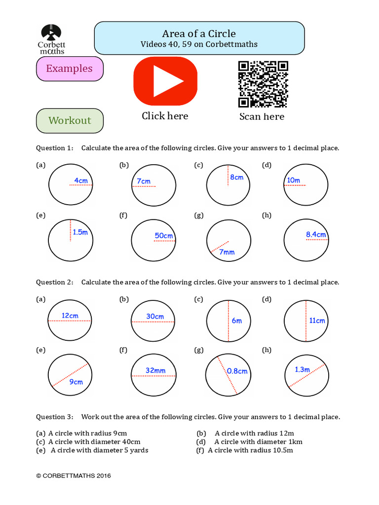 Area of A Circle | PDF | Area | Circle