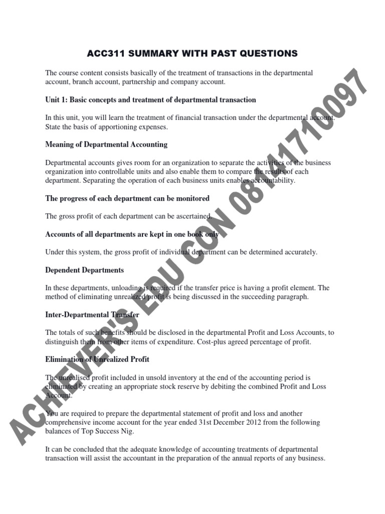 ACC311 SUMMARYpdf | PDF | Preferred Stock | Goodwill (Accounting)
