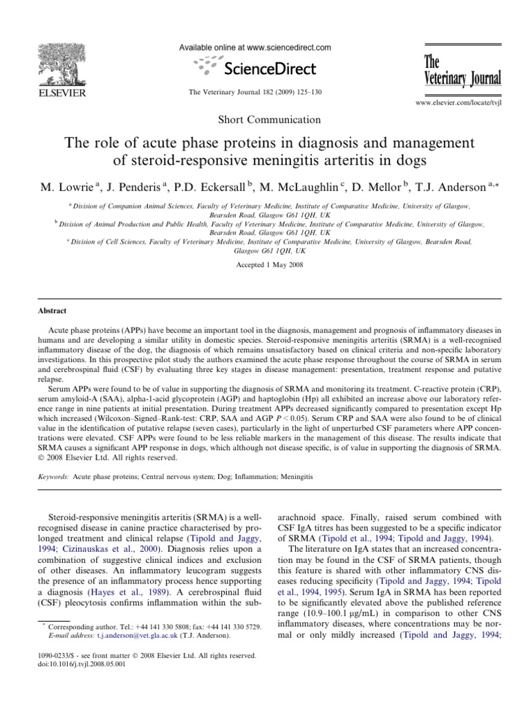 The Role of Acute Phase Proteins in Diagnosis and Management | PDF | C ...