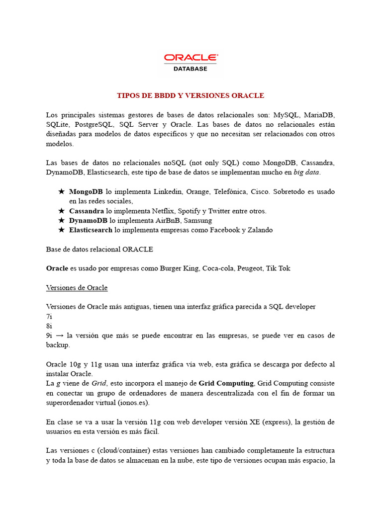 Introduccion A Oracle Alba Palazon Escobar | PDF | Arte | Informática