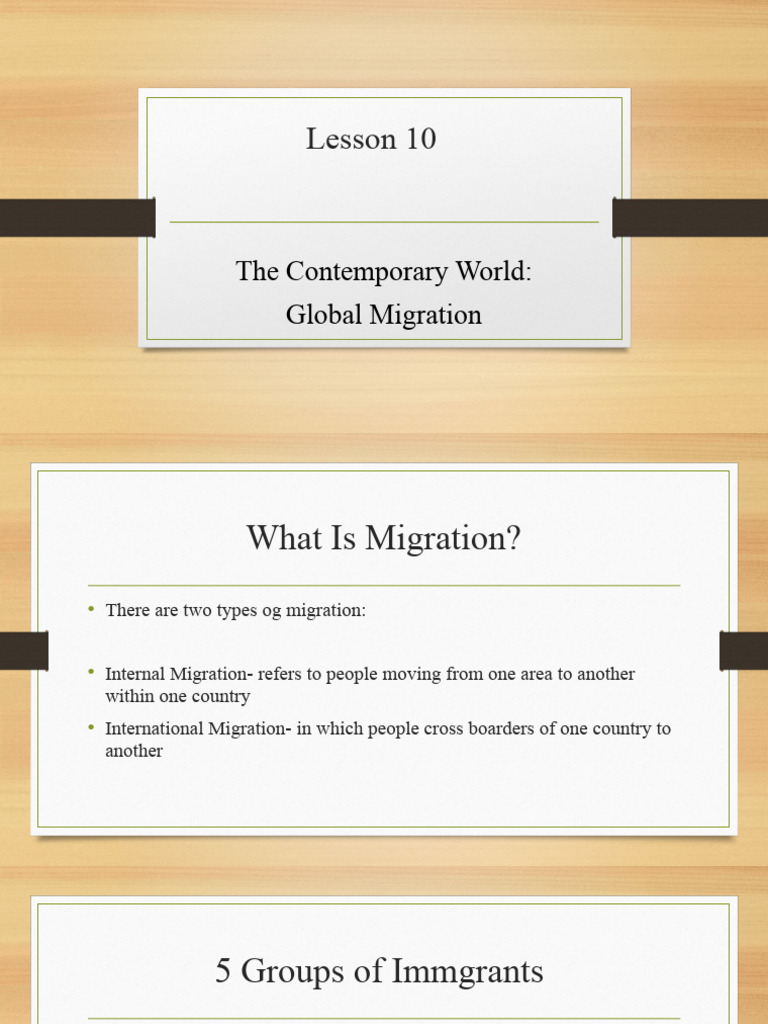 Lesson 10 Global Migration | PDF | Immigration | Human Migration