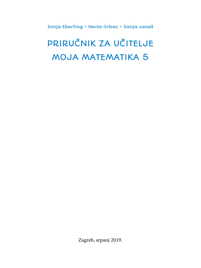Moja Matematika 5 Priručnik Prve Tri Stranice | PDF