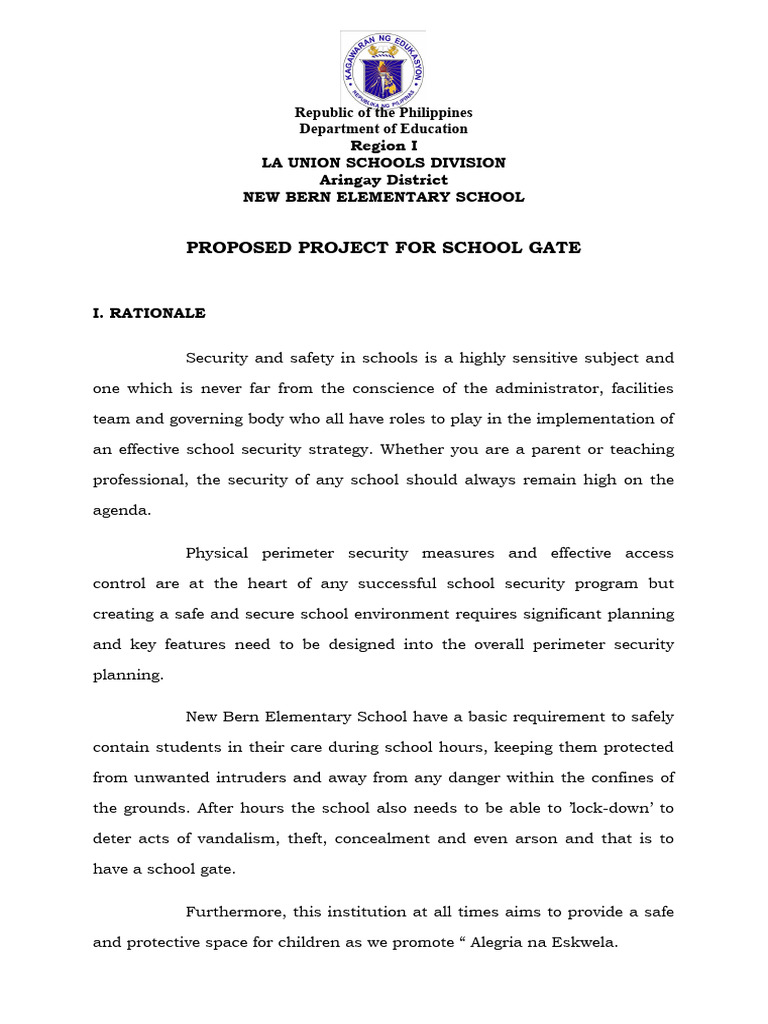Project Proposal On School Gate | PDF | Securities