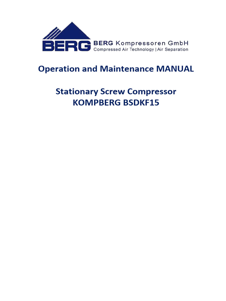 Operation and Maintenance Manual-Bsdkf15-Ver2-En | PDF | Valve ...