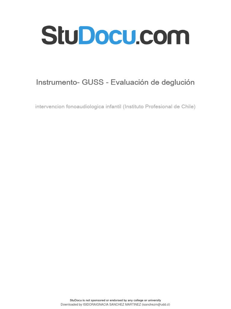 Instrumento Guss Evaluacion de Deglucion | PDF | Enfermedades y ...